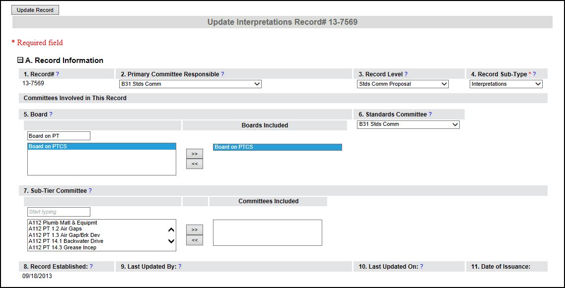Appendix: Examples of Records