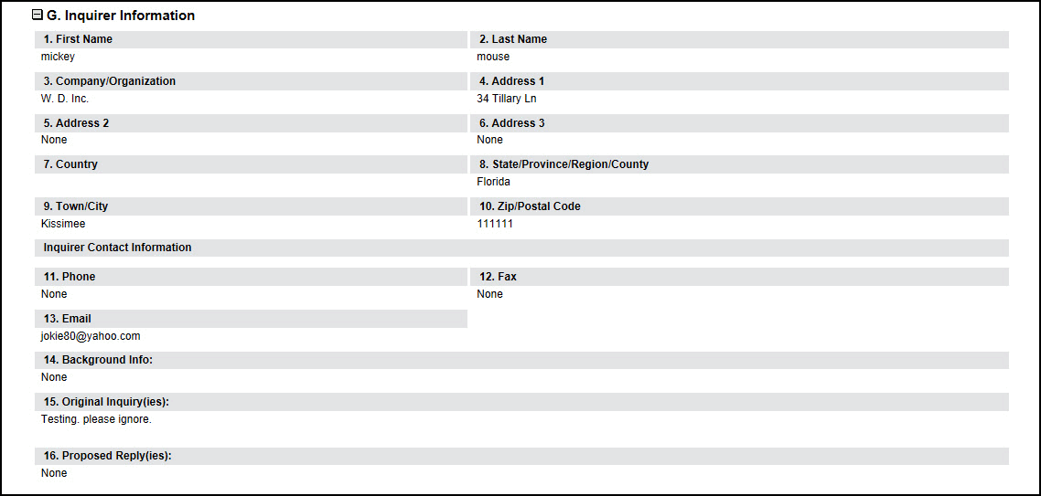 Appendix: Examples of Records